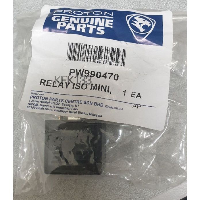 ORIGINAL RELAY(FAN,AIRCOND RELAY)PROTON SAGA BLM,FL,FLX,SAVVY,SAGA VVT ...