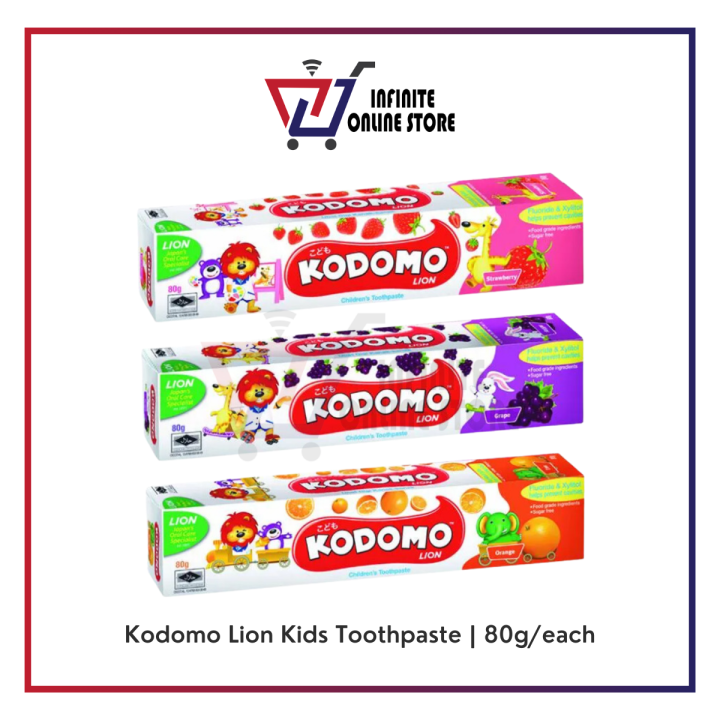 Kodomo Lion Kids Children Toothpaste (80g) (Strawberry / Grape / Orange) | Lazada