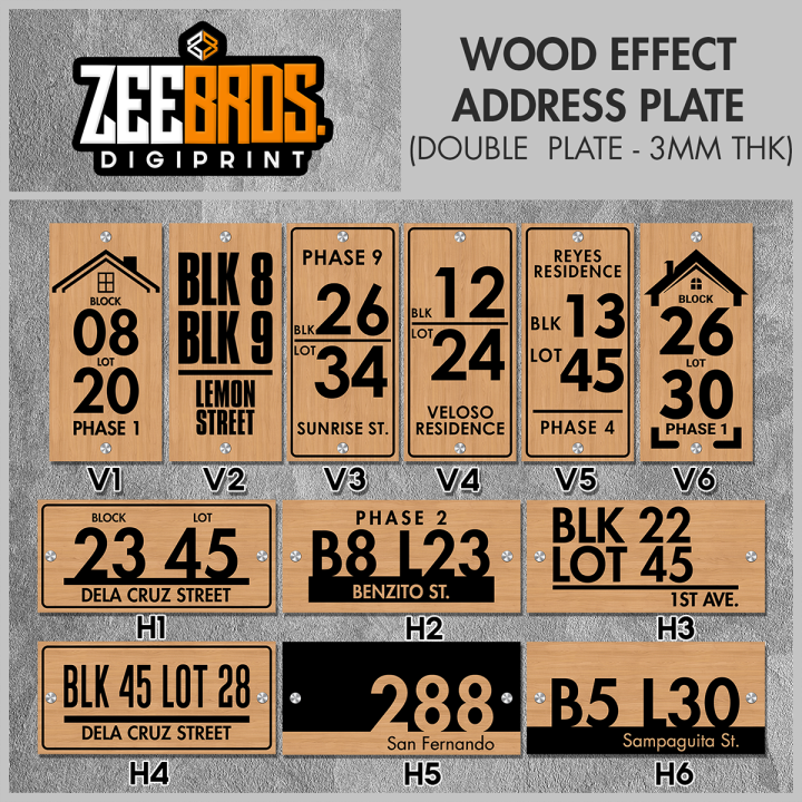 WOOD EFFECT ADDRESS PLATE (Double Plate - 3mm Thickness) | Lazada PH