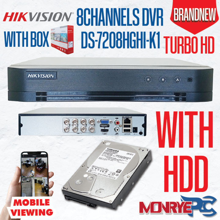 DVR - 8 Channel - HIKVISION -DS 7208HGHI-K1 -WITH HDD - Brand New for ...