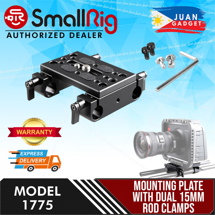 SmallRig Camera Base Plate with Dual 15mm Rod Clamp Railblock for Rod ...