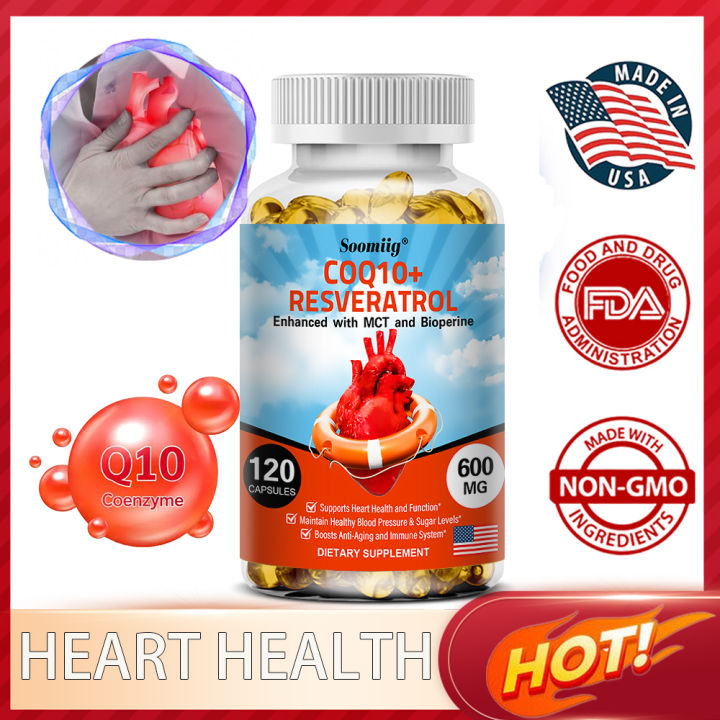Coenzyme Q10 Supplement with Vitamin E, Resveratrol, etc., supports ...