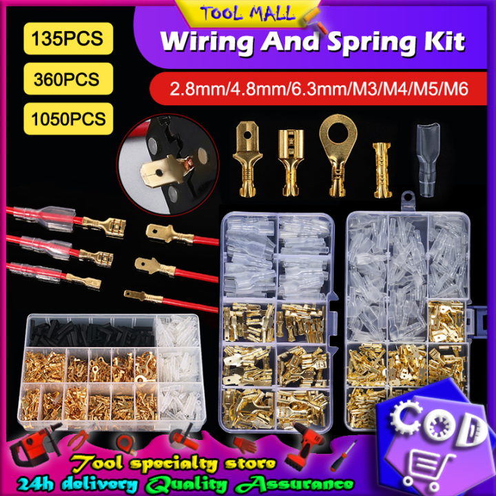 1050Pc 2.8 4.8 6.3mm Crimp Terminals Insulated Seal Electrical Wire ...