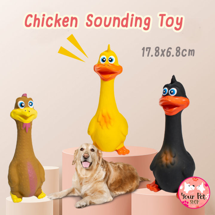 ไก่โอ๊กบีบแล้วมีเสียง ของเล่นหมา 17.8x6.8cm Chicken Sound Dog Toy ...