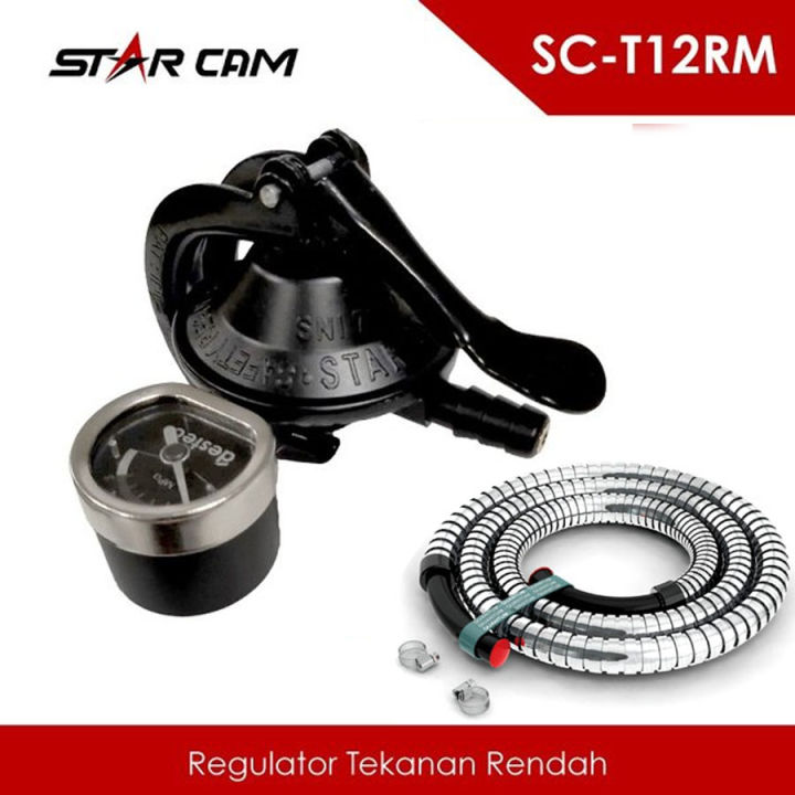 Regulator Gas LPG StarCam/Star Cam SC-T12RM Indikator Meter + Selang 1. ...