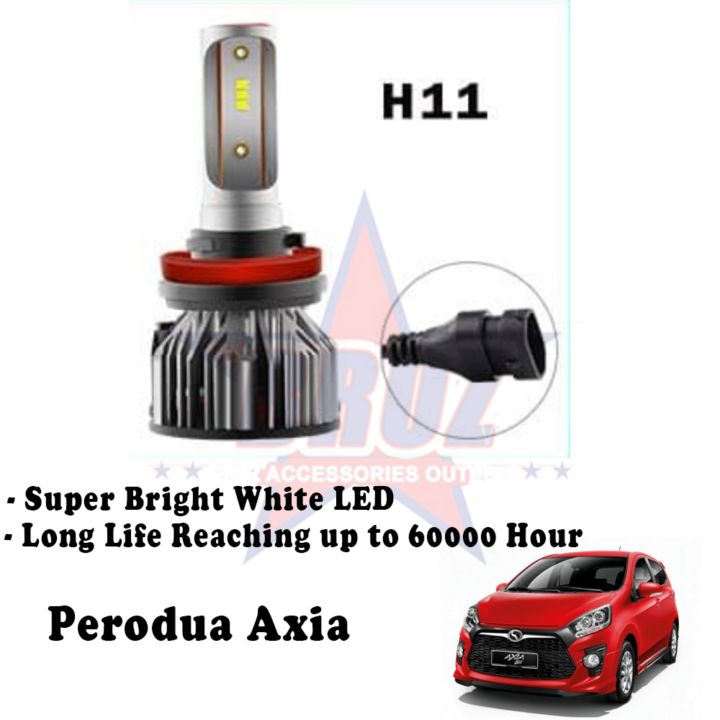 Perodua Axia PROJECTOR (Head Lamp H11) C6 LED Light Car Headlight Auto ...