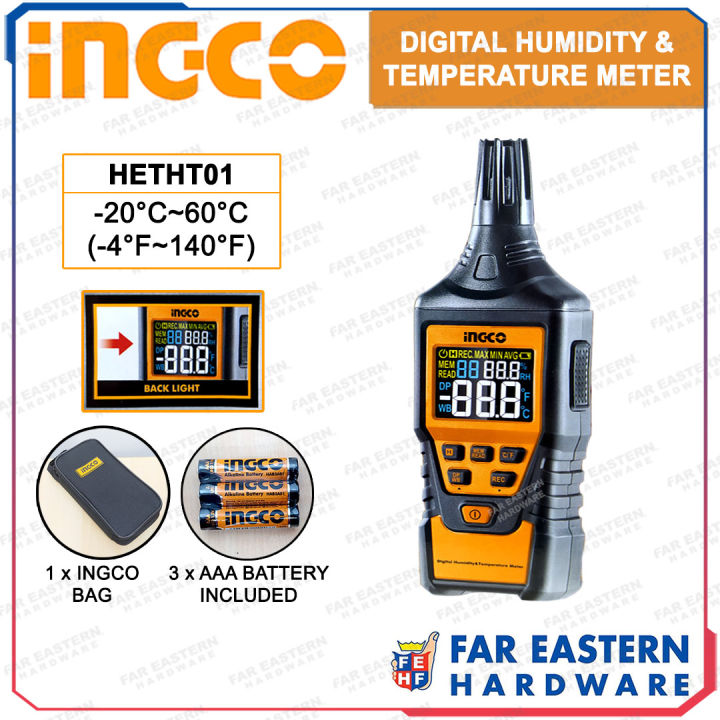 INGCO Digital Humidity & Temperature Meter HETHT01 INMT | Lazada PH