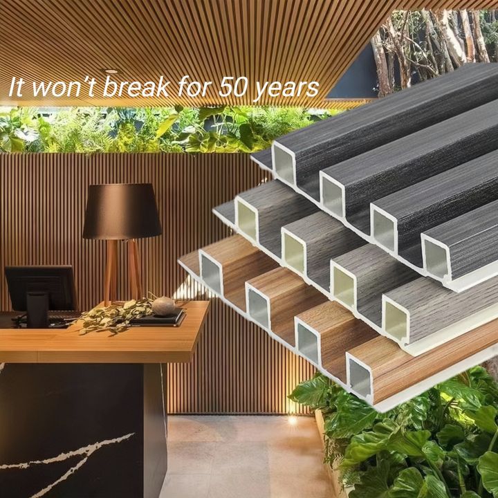 3D wood grain waterproof grille design ecological board TV background ...