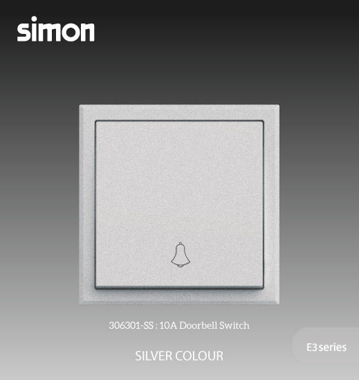 Simon E3 Series Doorbell Switch - Silver Color | Lazada