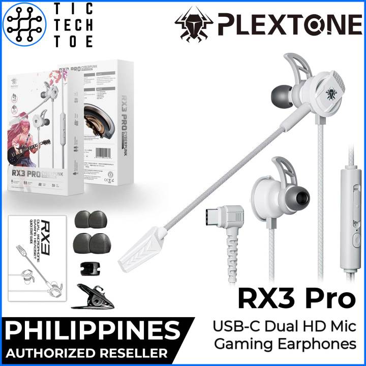 Plextone RX3 Plus / Pro USB Type C RGB Gaming Earphones Bass Wired In ...