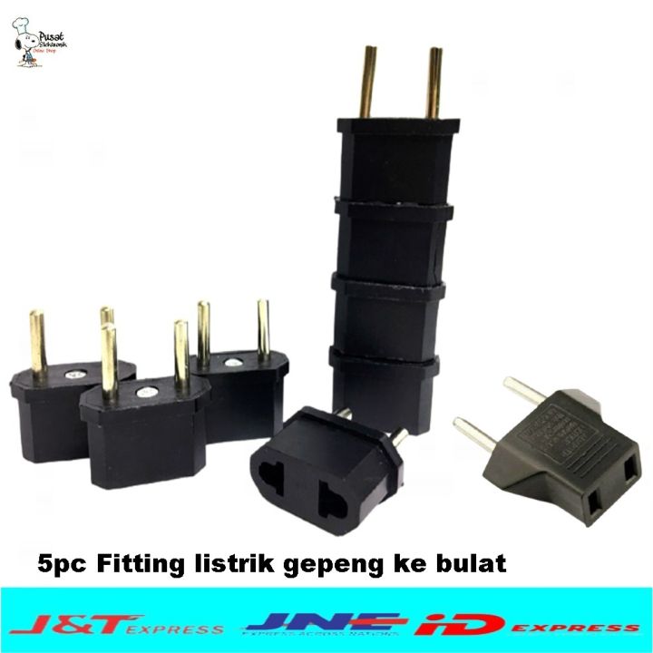 5pc Fitting listrik gepeng ke bulat | Lazada Indonesia