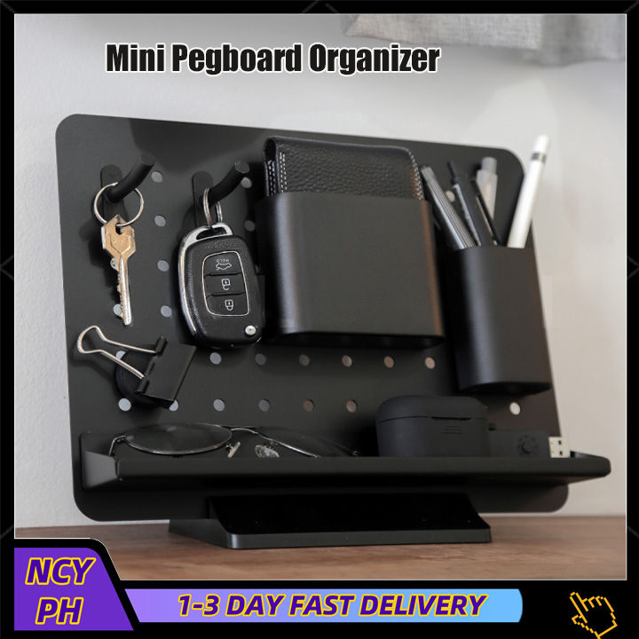 705 Minimalist Modern Mini Pegboard Study Desk Office Work Organizer ...