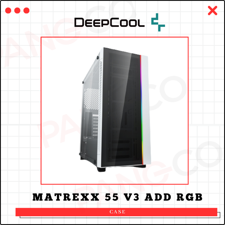 DeepCool Matrexx 55 V3 Add-RGB Tempered Glass Mid-Tower E-ATX PC Case ...