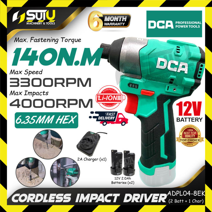 【NEW】DCA ADPL04-8/ ADPL04-8EK 12V 140NM Cordless Impact Driver 3300RPM ...