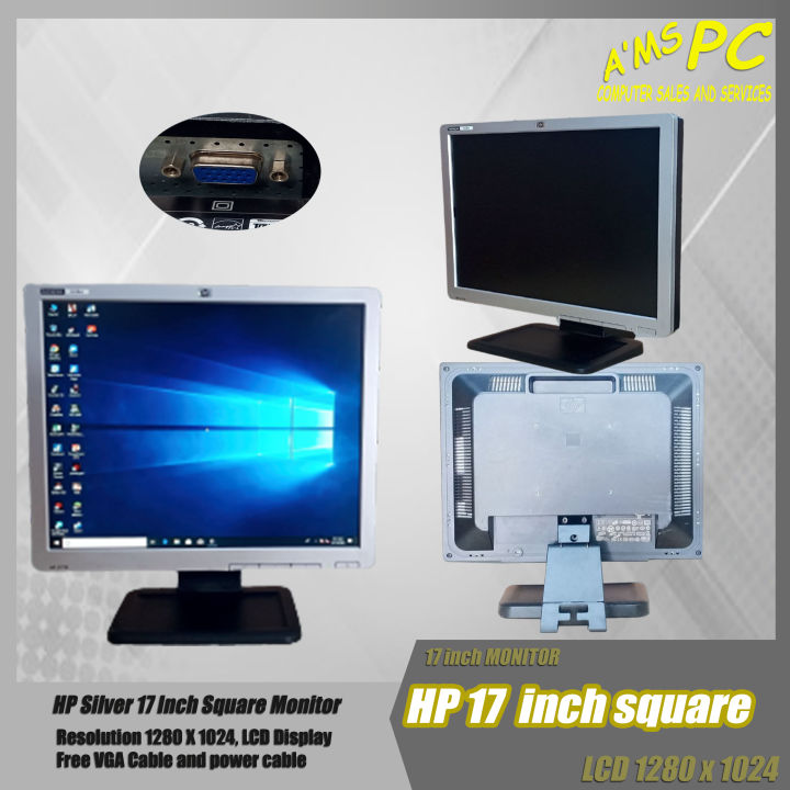 17 inch Square HP LCD Monitor FREE POWERCORD and VGA CABLE,AMS TRADING ...