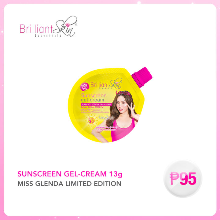 Spout Sachet Sunscreen Sunblock Gel Cream SPF30 in Brilliant Skin ...