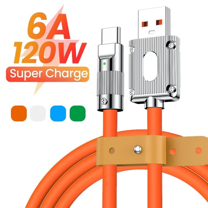 CT MALL 120W 6A Usb Cable Super Fast Charge TypeC Liquid Silicone Cable ...
