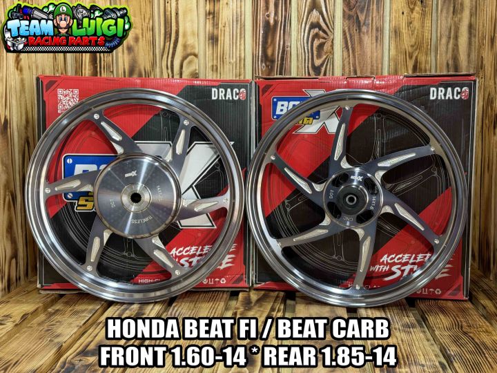 BOM X DRACO CNC MAGS 14s 6 SPOKES HONDA BEAT FI / BEAT CARB (100% ...