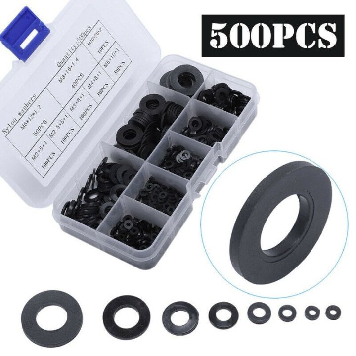 Toolstar 500 X Nylon Flat Rubber O-Ring Seal Hose Gasket Repair Rubber ...