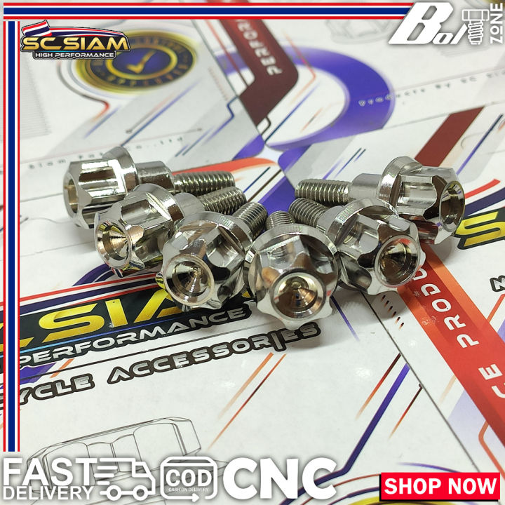 SC SIAM STAINLESS CVT / CRANKCASE COVER BOLTS / SET OF 6 / NMAX V1 V2 ...