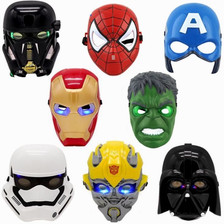 Superhero Marvel Avengers Spiderman Cartoon Mask For Kids With Light ...