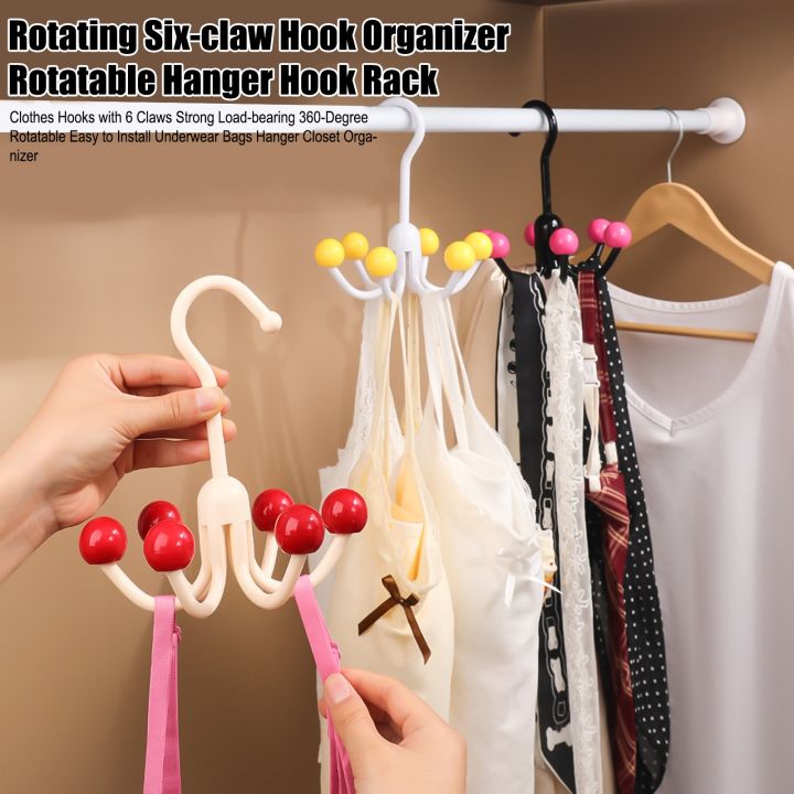 Versatile Hanging Storage System Six-claw Rotating Hook Holder 360 ...
