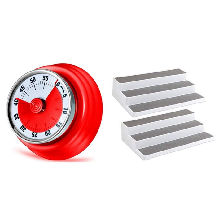 60 Minutes Mechanical Timer-Magnetic Visual Countdown Timer with 3 ...