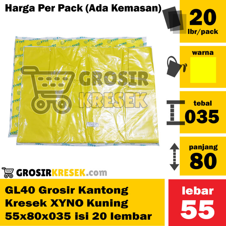 GL40 Grosir Kantong Kresek Jumbo XYNO Kuning 55x80x035 Pack isi 20 lbr | Lazada Indonesia