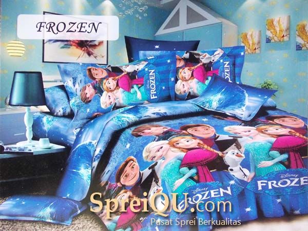 SEPREI KARAKTER FROZEN BIRU / SEPREI HOMEMADE UKURAN 200x180 200x160 ...