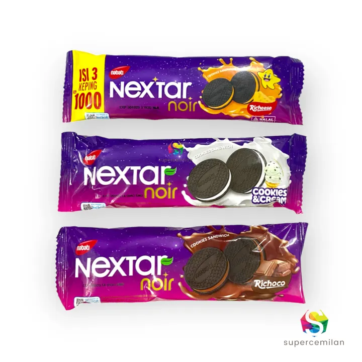 Nabati Nextar NOIR Richoco / Richeese /Cookies Cream Sandwich 22 Gram ...