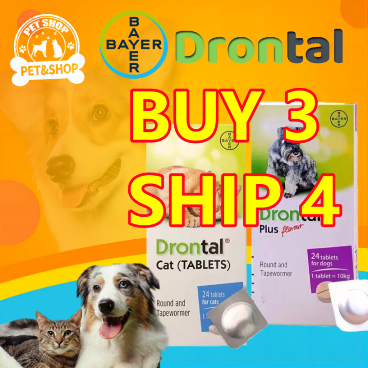 Drontal Plus Vet-Recommended Tasty Dewormer Tablets Free Stickers For ...