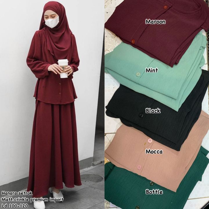 Hafasyashop Hanara Set Rok Baju Muslimah Terbaru Dengan Model Kekinian ...