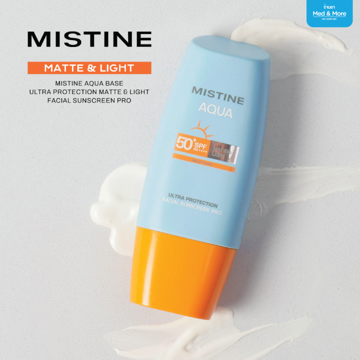 กันแดด Mistine Aqua Base Ultra Protection Matte & Light Facial Sunscreen Pro SPF50+ PA++++ (40ml ...