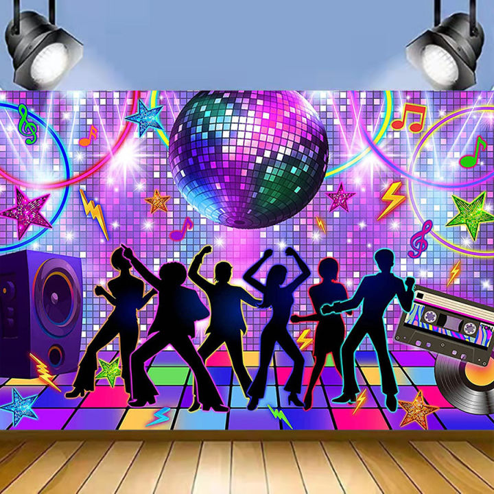 7x5ft Disco Theme Photography Backdrop Rock Music Theme Birthday Party ...