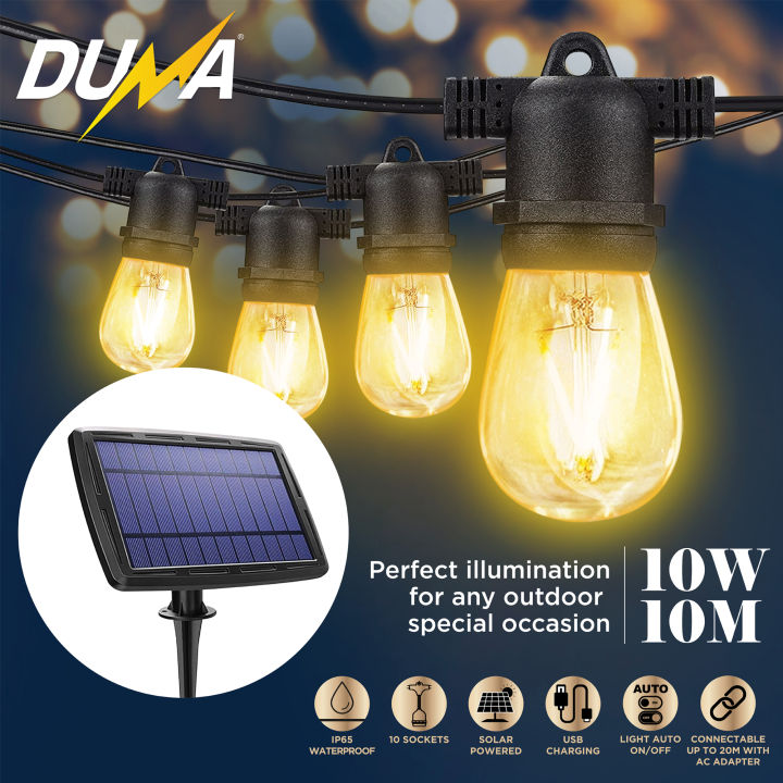 DUMA SOLAR STRING LIGHTS 10W 10 meters | Lazada PH