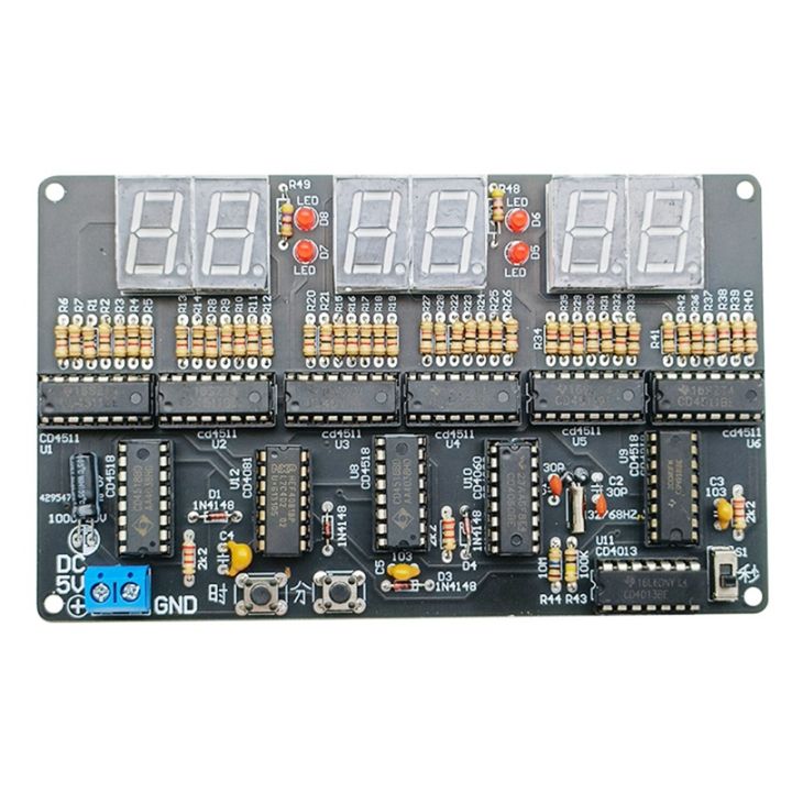 DC 4.5V-5.5V 6-Bit Digital Circuit Clock Kit Electronic Clock Teaching ...
