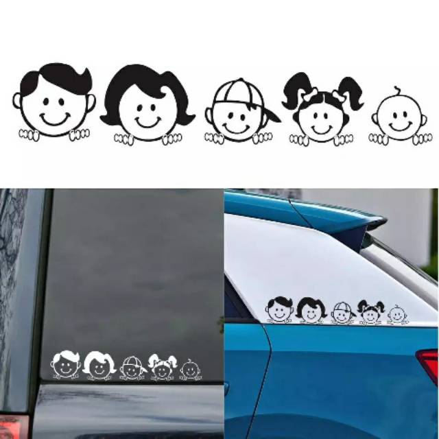 STIKER MOBIL CUTTING STICKER HAPPY FAMILLY LUCU 1 SET | Lazada Indonesia