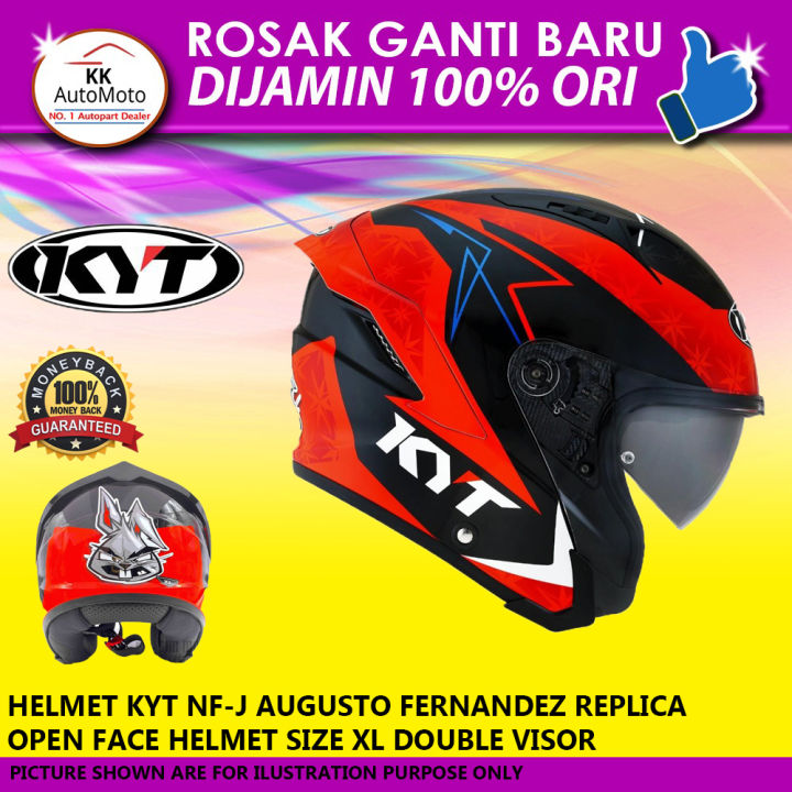 KYT NF-J NFJ Open Face Helmet Double Visor Augusto Fernandez | Lazada