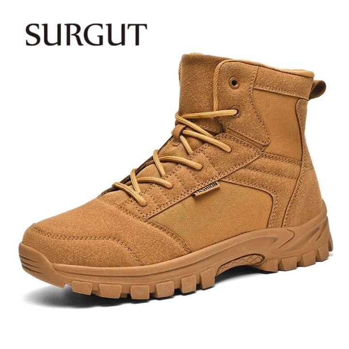 SURGUT 2025รองเท้าบูทผู้ชาย,การต่อสู้ทะเลทรายกลางแจ้งกันลื่นรองเท้าบูท ...