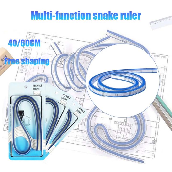 40/60cm Flexible Curve Ruler Snake Ruler Curve Rulers for Drawing and ...