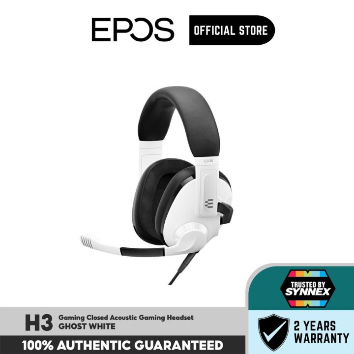 EPOS H3 | (หูฟังเกมมิ่ง) Closed Acoustic Gaming Headset Ghost White | Lazada.co.th