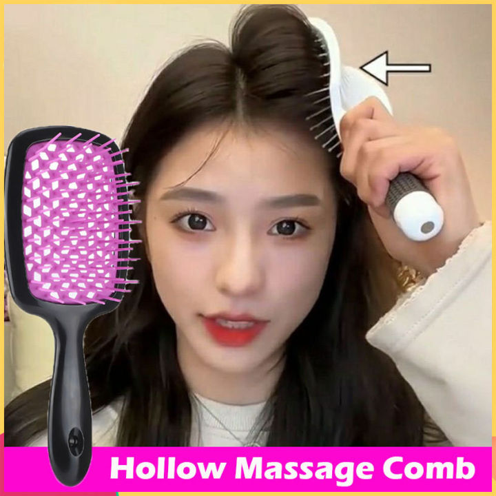 Hollow Massage Comb Fluffy Hair Brush Honeycomb Scalp Massage Comb Wet ...