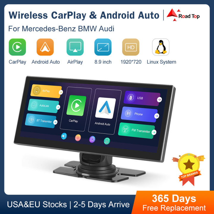 8.9 inch Linux System Touch Screen with Wireless Apple CarPlay Android Auto Air Play Navigation ...