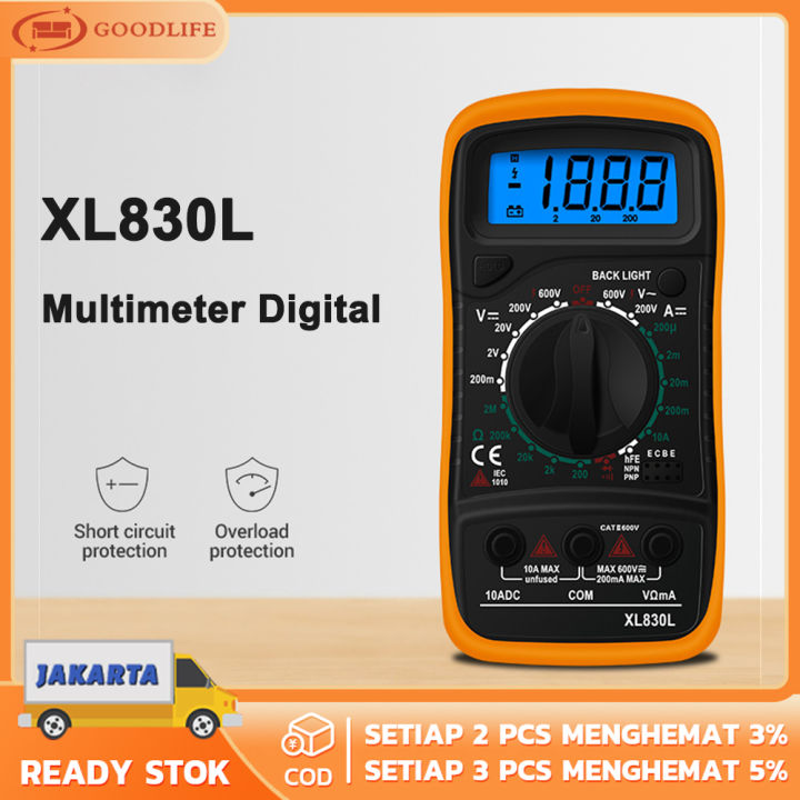 (Dikirim Dari Jakarta)Auto Multimeter Digital Avometer Multimeter XL830L Portable LCD xl830 ...