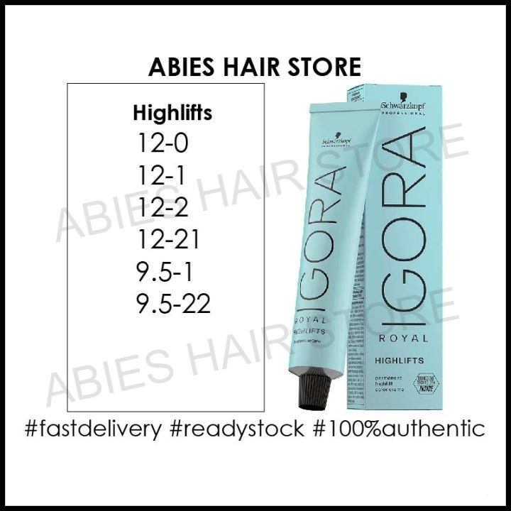 (HIGHLIFTS) SCHWARZKOPF IGORA ROYAL COLOR TUBE 60ML (10-0 TO 12-4 ...