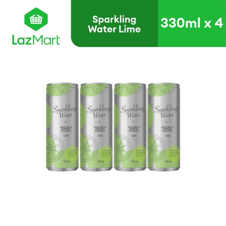 Natures Spring Sparkling Water Lime 330ml - Pack of 4s | Lazada PH