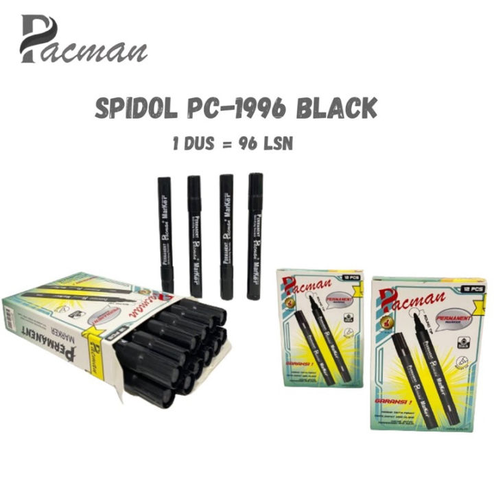 Spidol Permanent Marker / Spidol Permanen Pacman Hitam isi 1 pcs ...
