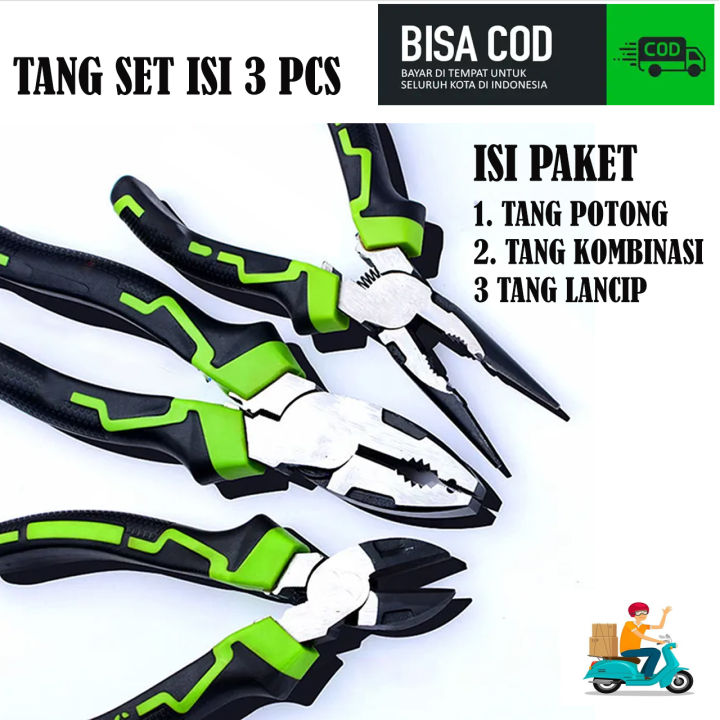 PROMO!!! 3 Pcs Tang Lancip Tang Potong Tang Kombinasi Set Pak 6 Inch ASIA PRATAMA | Lazada Indonesia