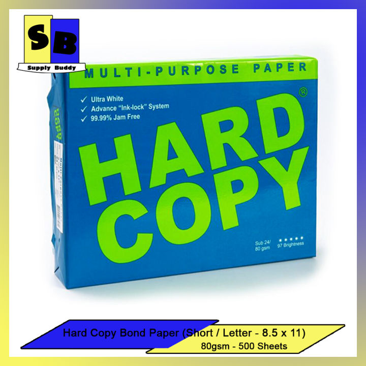 HARD COPY BOND PAPER (SHORT / LETTER) 80gsm 500Sheets | Lazada PH