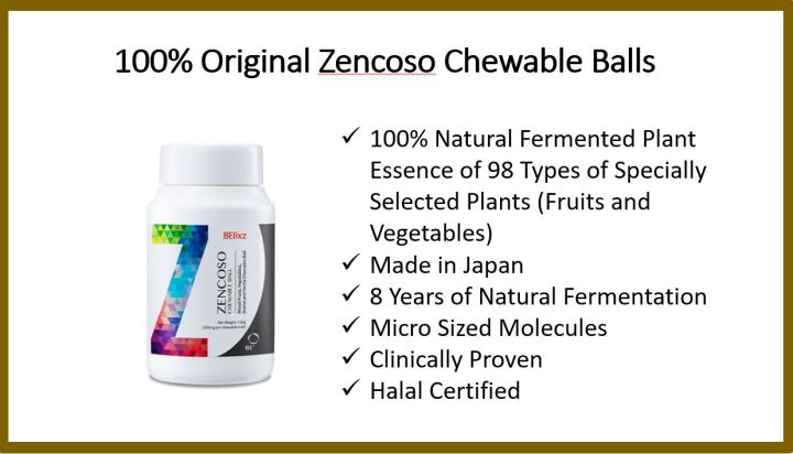 100% Original Zencoso Chewable Balls 520's/Bottle (EXPIRY 13 MARCH 2024 ...